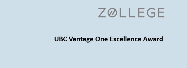 UBC Vantage One Excellence Award